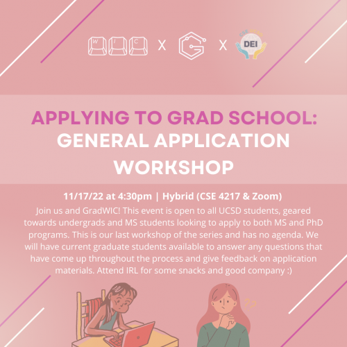 Applying to Grad School: General Application Workshop | Computer Science